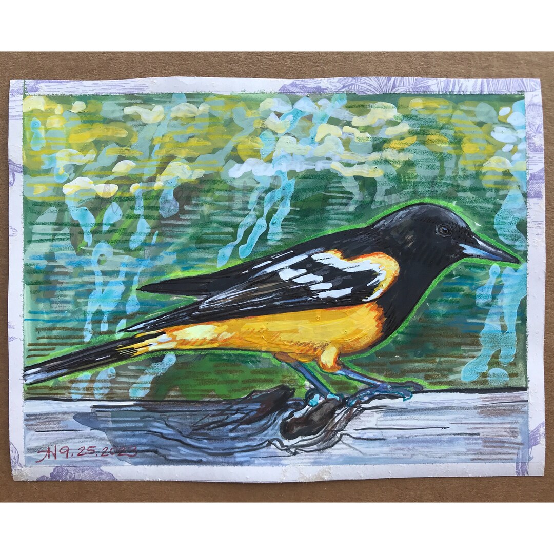 Scott's Oriole Watercolor Painting - 6” X 8” | Small Bird Art | Birds ...