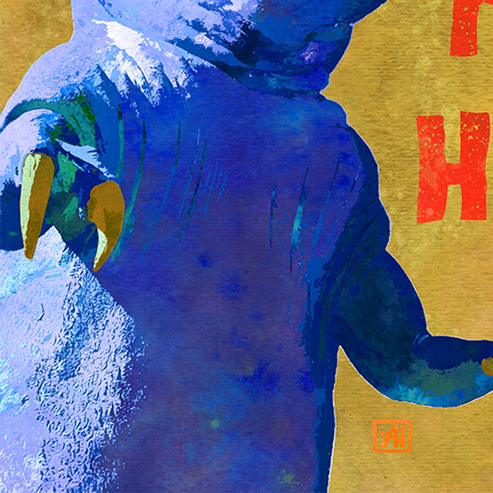 POP ART T-rex Free Hugs Wall Art Print Blue, Yellow Kids Room Funny ...