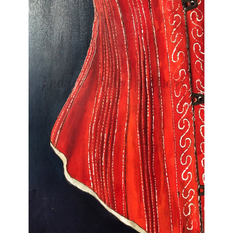 The Red Corset - Original Painting on Wood Board | the Gilded Age ...