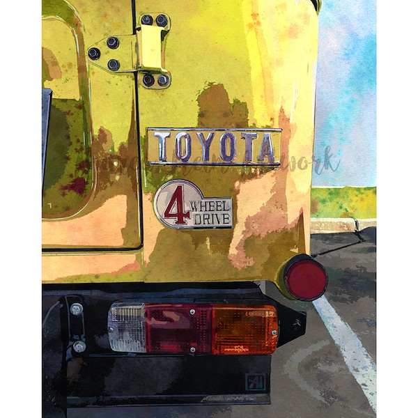 Vintage Toyota Landcruiser Print - Etsy