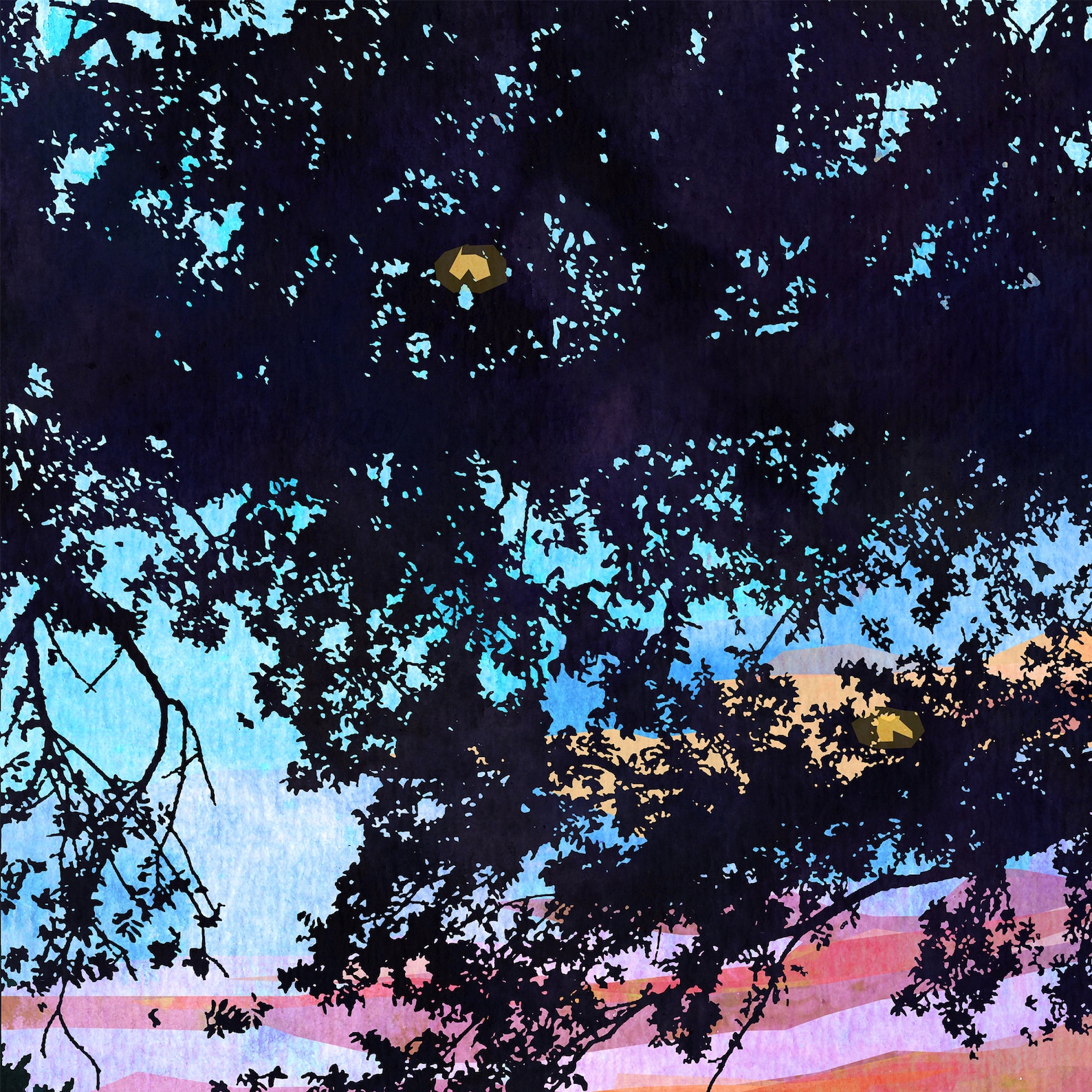 Fireflies at Sunset - Fireflies Art Print | Colorful Sunset Landscape ...
