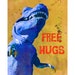 POP ART T-rex Free Hugs Wall Art Print - Blue, Yellow | Kids Room Funny ...