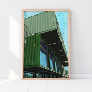 Green Connex Complex Art Print - Fort Worth Architecture Art Print ...