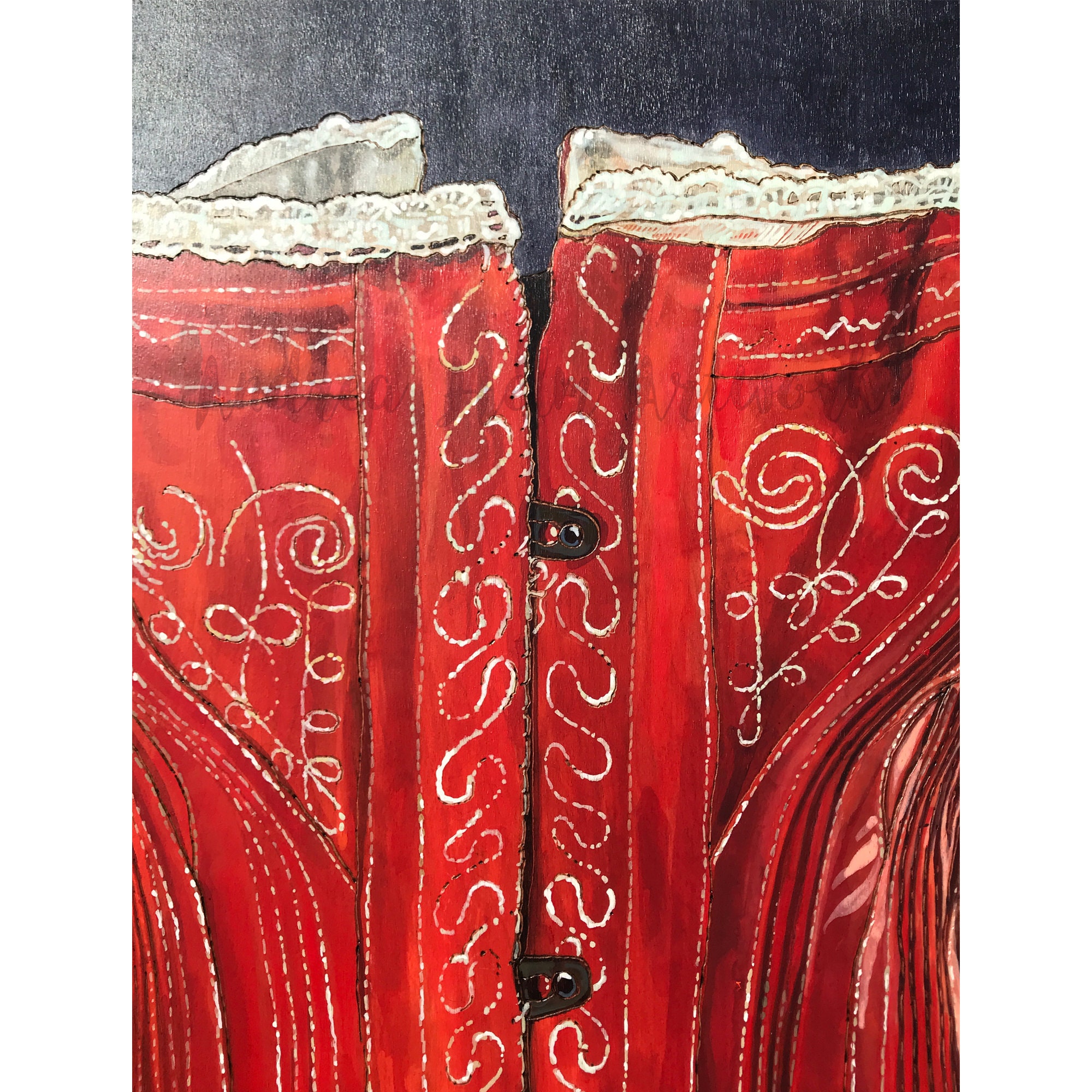 The Red Corset - Original Painting on Wood Board | the Gilded Age ...