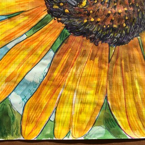 Original Floral Watercolor Painting | the Sunflower and the Bee ...