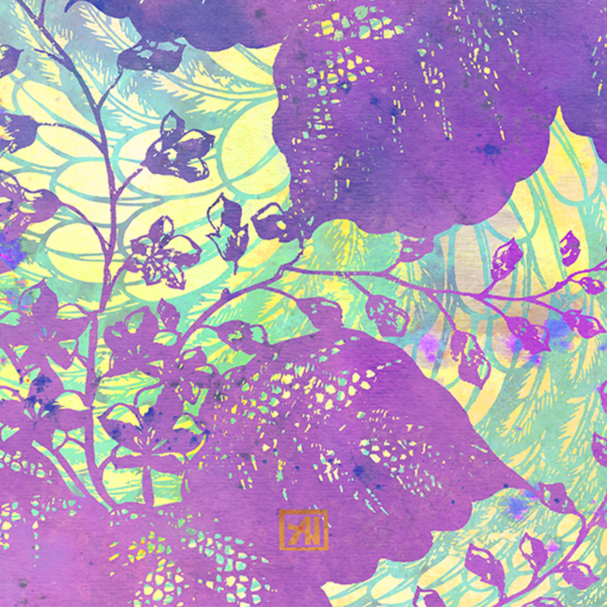 Spring Chinoiserie Wall Art Print - Lilac Purple & Spring Green ...