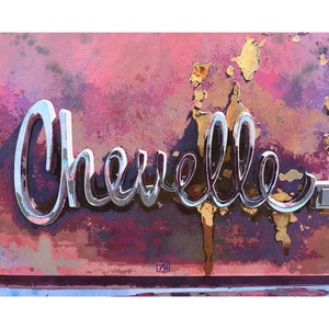 Urban Decay Chevy Chevelle Logo Art Print: Rusted Pink Patina Car Art ...