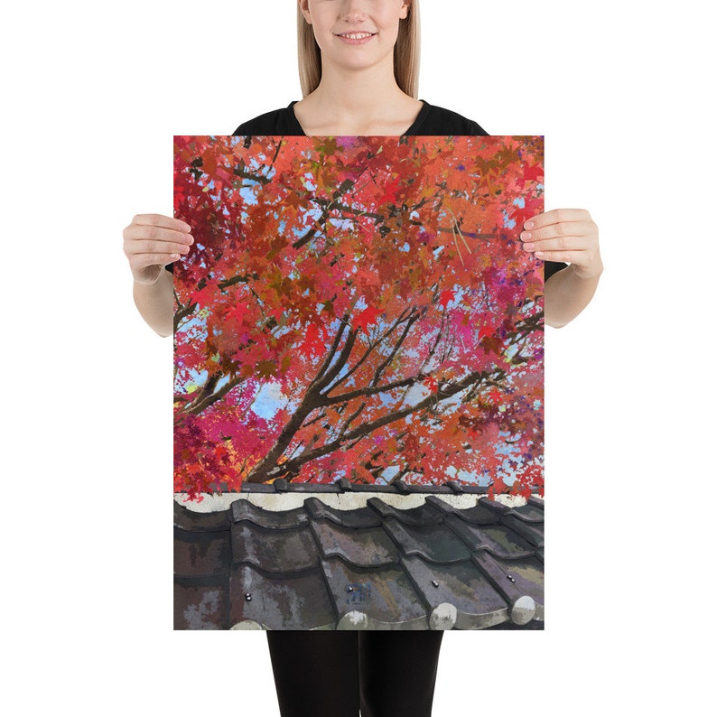 Red Flame Japanese Maple Leaves Art Print Modern Botanic - Etsy