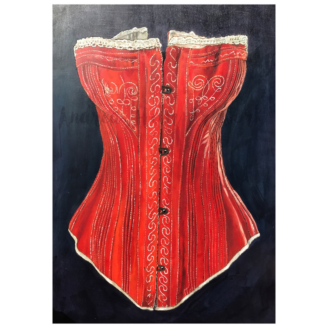 The Red Corset - Original Painting on Wood Board | the Gilded Age ...