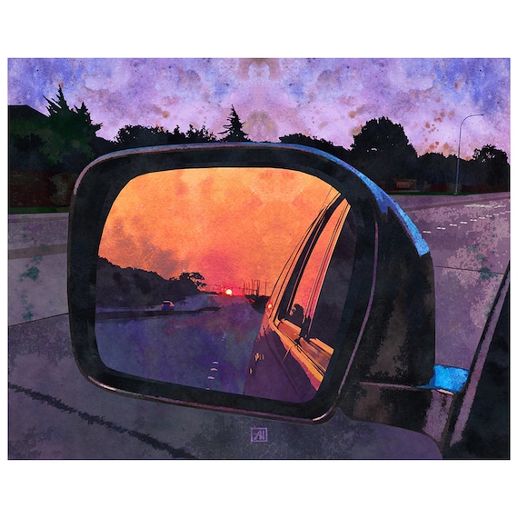 Rearview Mirror Sunset