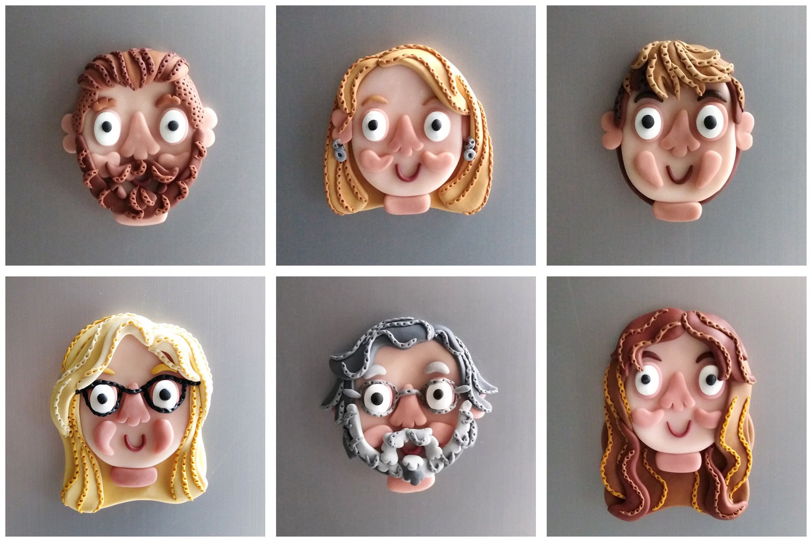 Custom Portrait Magnets Face Magnet Custom Family Portrait | Etsy