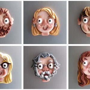 Custom Portrait Magnets Face Magnet Custom Family Portrait - Etsy