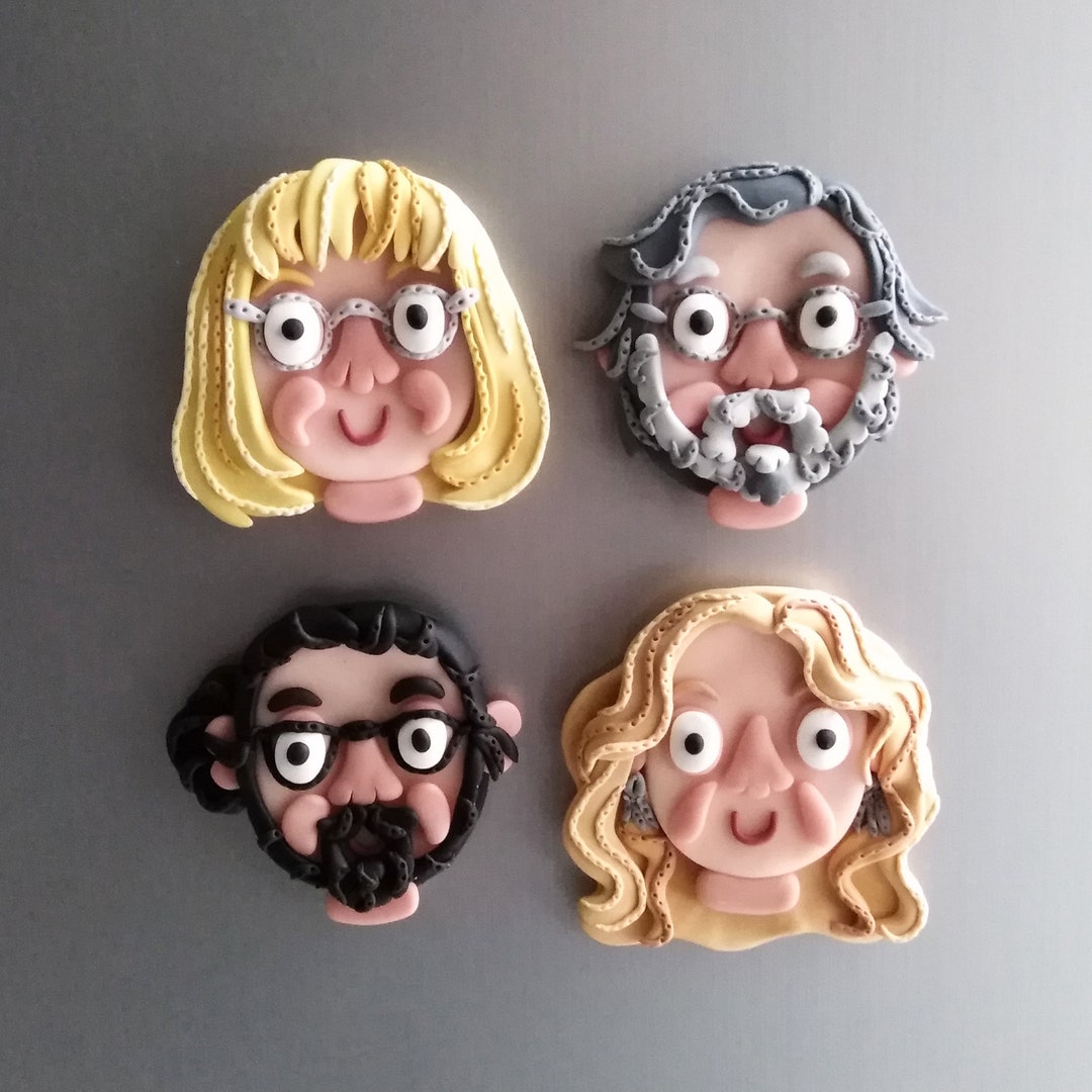 Custom Portrait Magnets Face Magnet Custom Family Portrait - Etsy UK