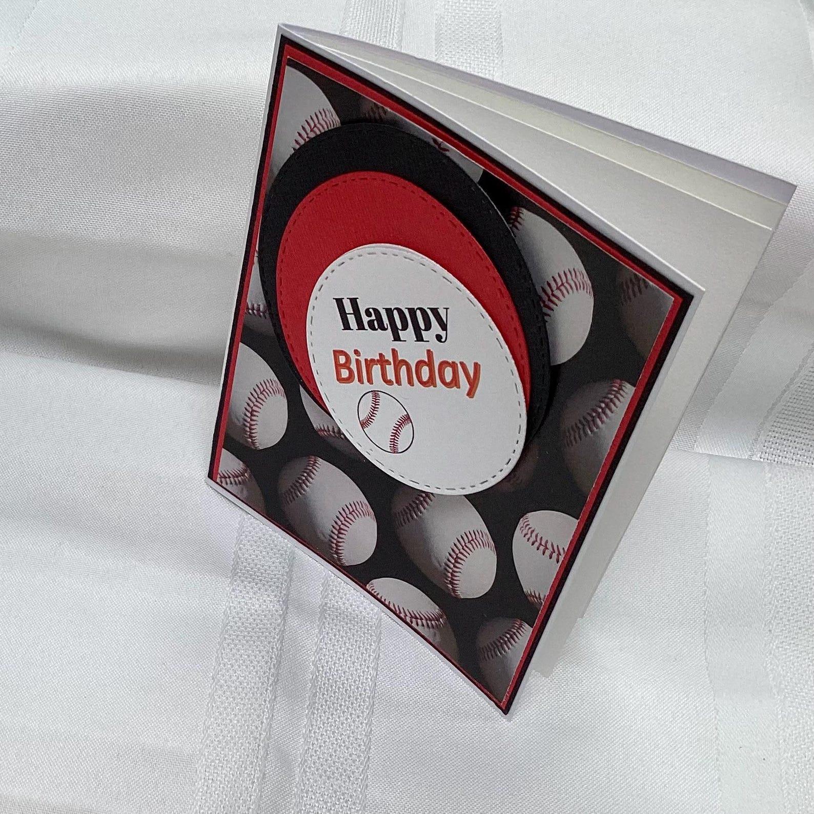Luxe Handmade “happy Birthday” Baseball Themed Card. Sure to Brighten ...