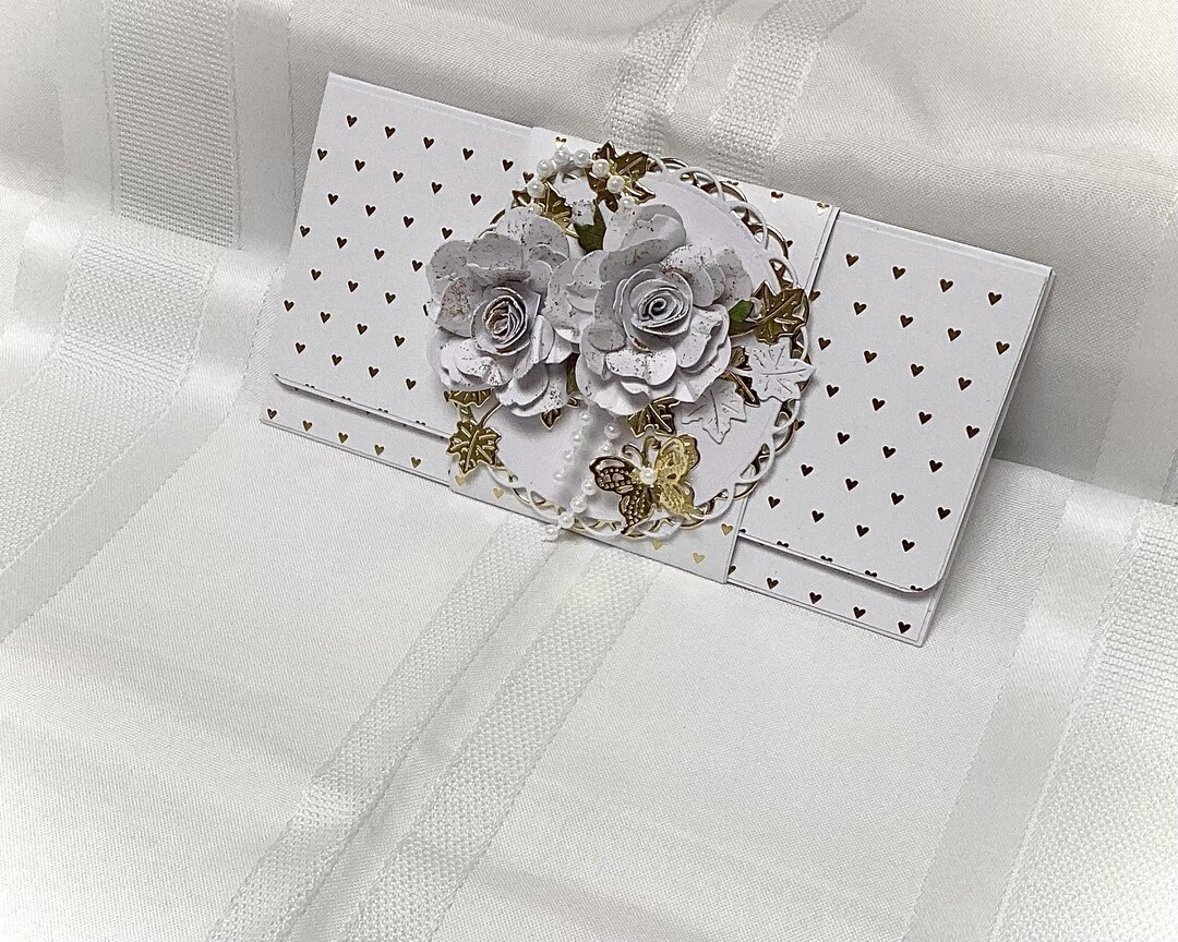 Luxurious Money Envelope - Cash, Check or Gift Card White/ Metallic ...