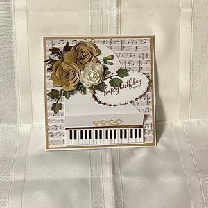 Luxe 3D Card With Gift Box 6”x6”. Grand Piano “happy Birthday to You ...