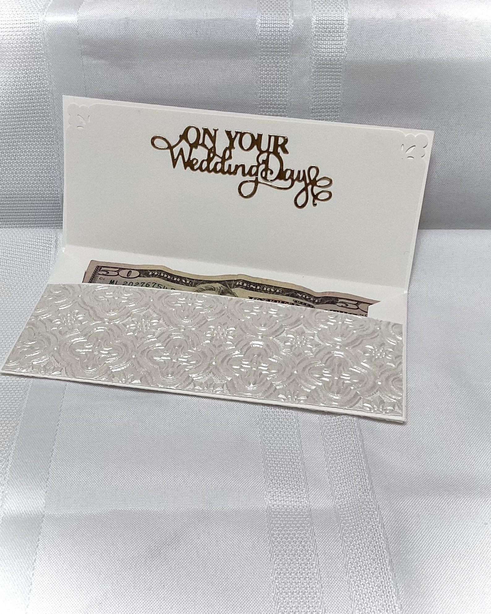 Luxurious Handmade Money Envelope - Cash, Check or Gift Card White/gold ...