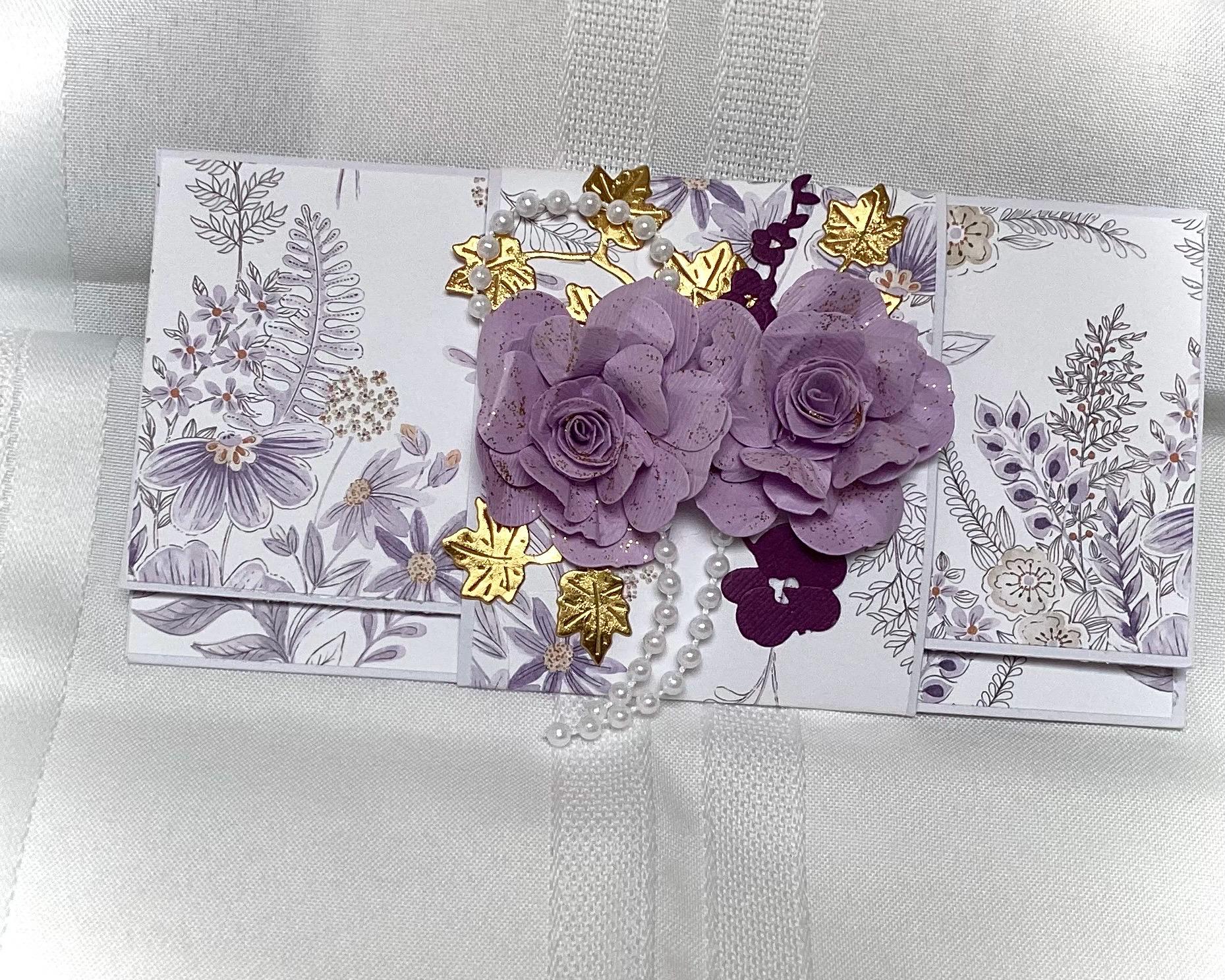 Luxurious Money Envelope - Cash, Check or Gift Card. White/purple ...