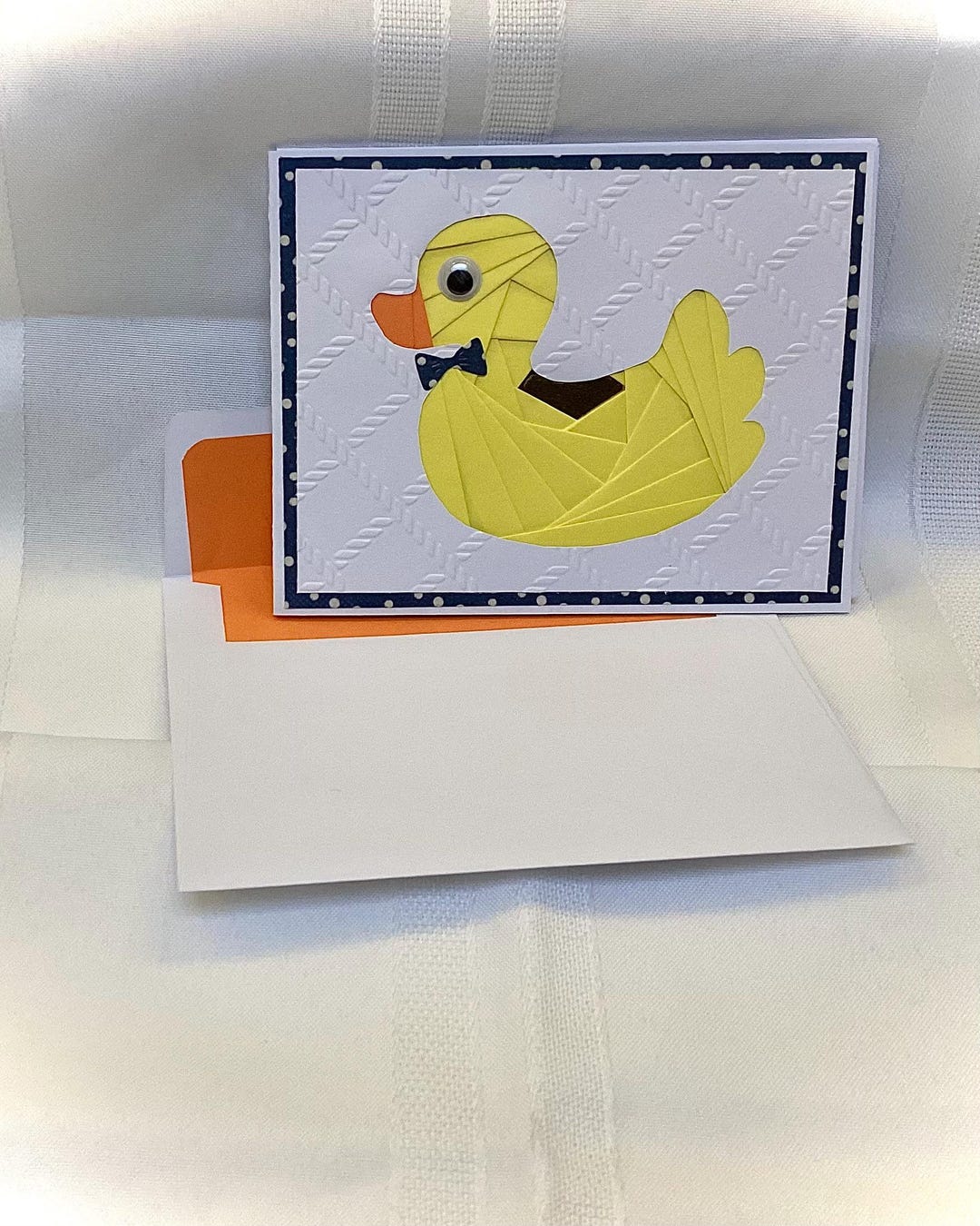 Luxury Iris Fold Duck Card - Kids Birthday, Shower Gift - Blank Inside ...