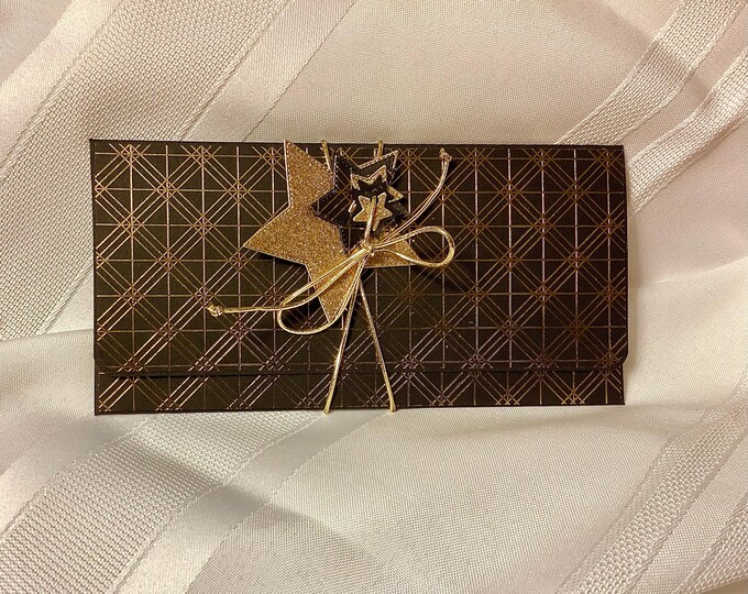 Luxurious Money Envelope -cash, Check or Gift Card. Black/metallic Gold ...
