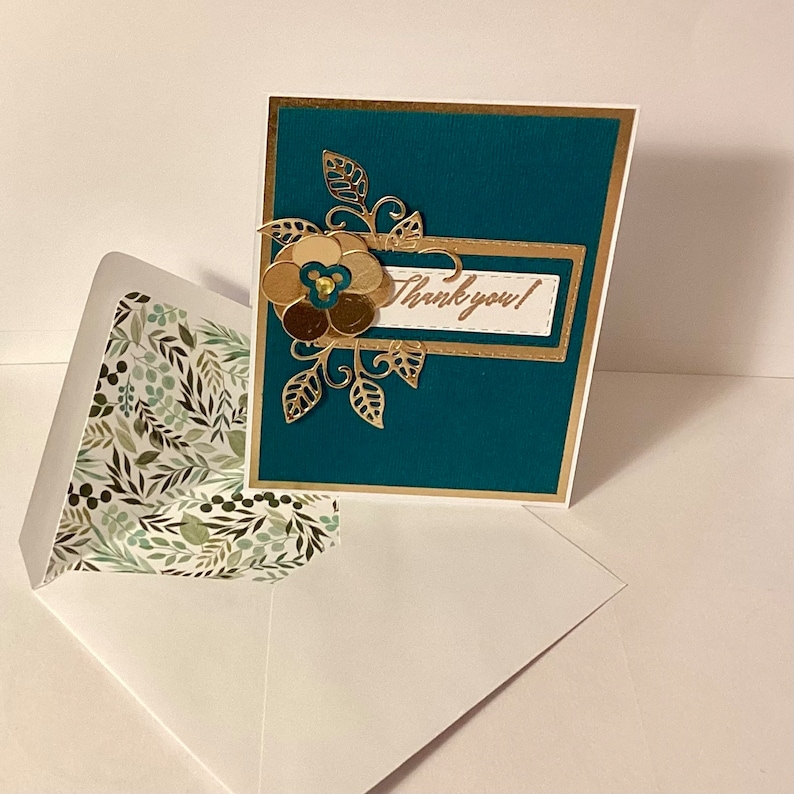 Stunning Teal/metallic Gold - “thank You” Card. Let Them Know They Are ...