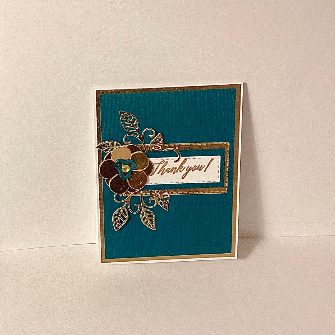 Stunning Teal/metallic Gold - “thank You” Card. Let Them Know They Are ...