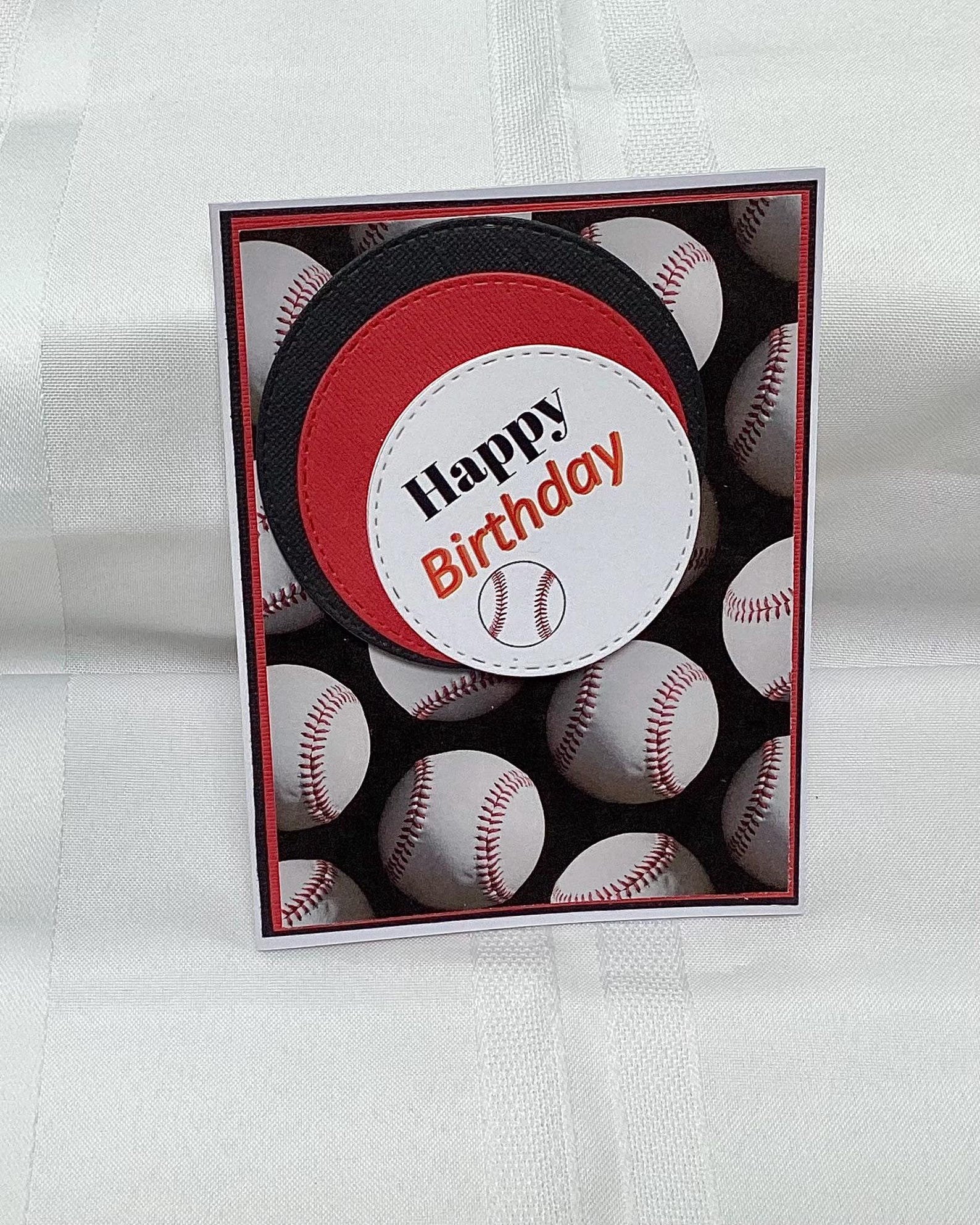 Luxe Handmade “happy Birthday” Baseball Themed Card. Sure to Brighten ...