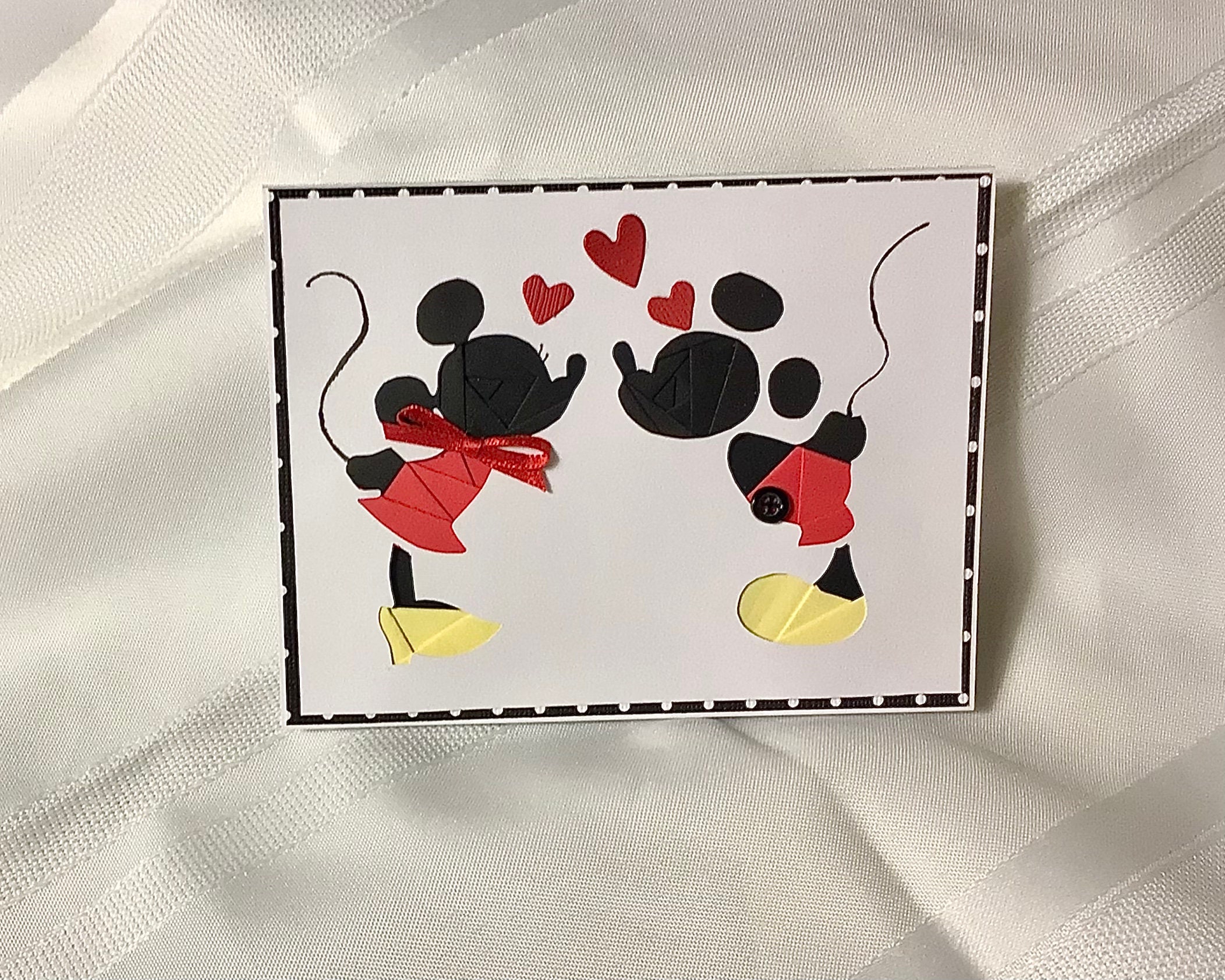 Mickey & Minnie Handmade Iris Fold All Occasion Greeting - Etsy