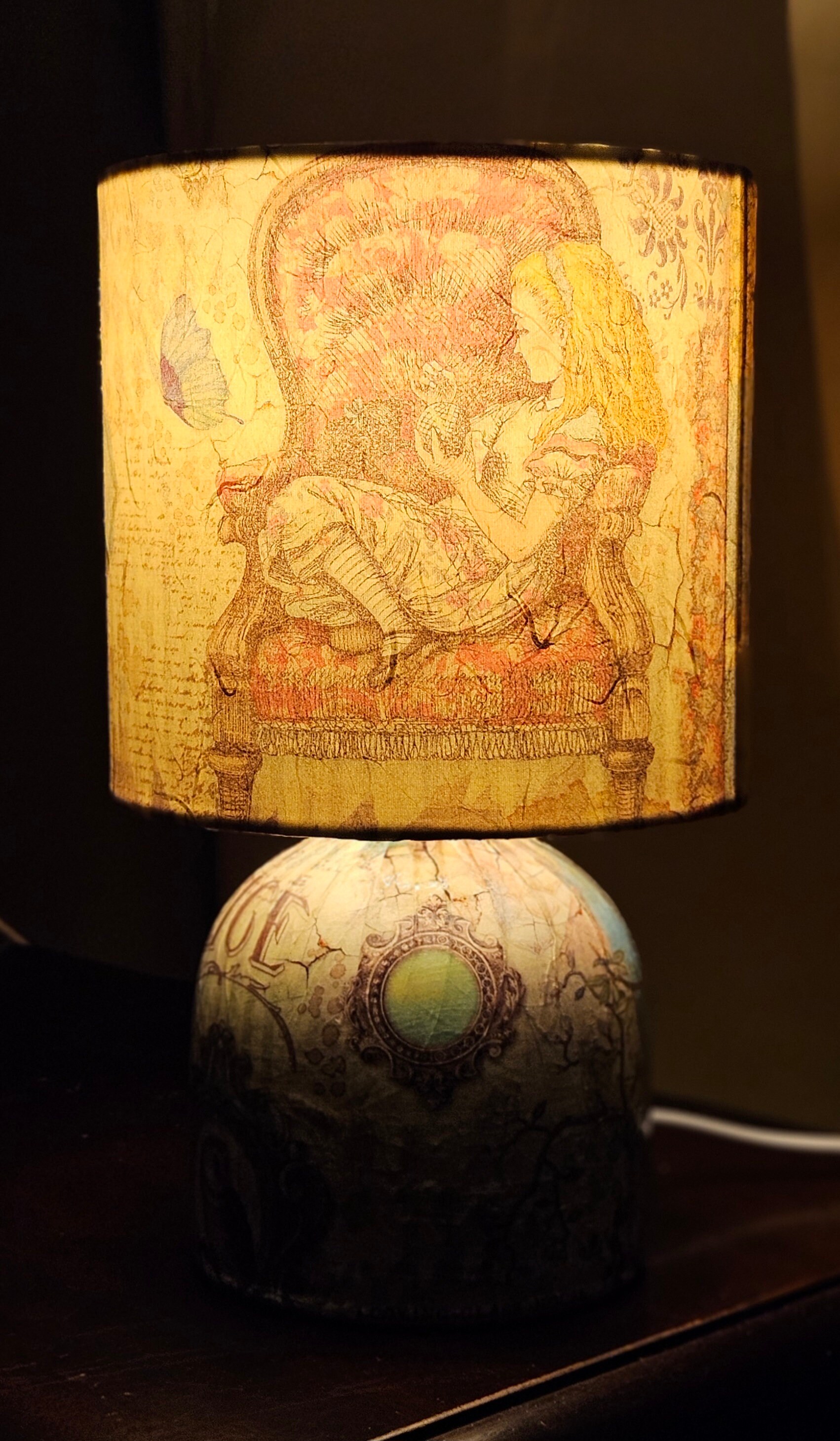 Alice in Wonderland II. Decoupage Table Lamp: Whimsical Home Decor ...