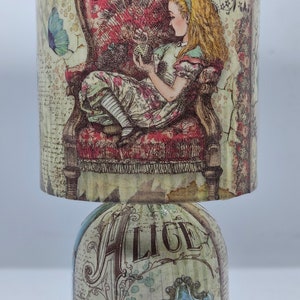 Alice in Wonderland II. Decoupage Table Lamp: Whimsical Home Decor - Etsy