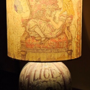 Alice in Wonderland II. Decoupage Table Lamp: Whimsical Home Decor - Etsy