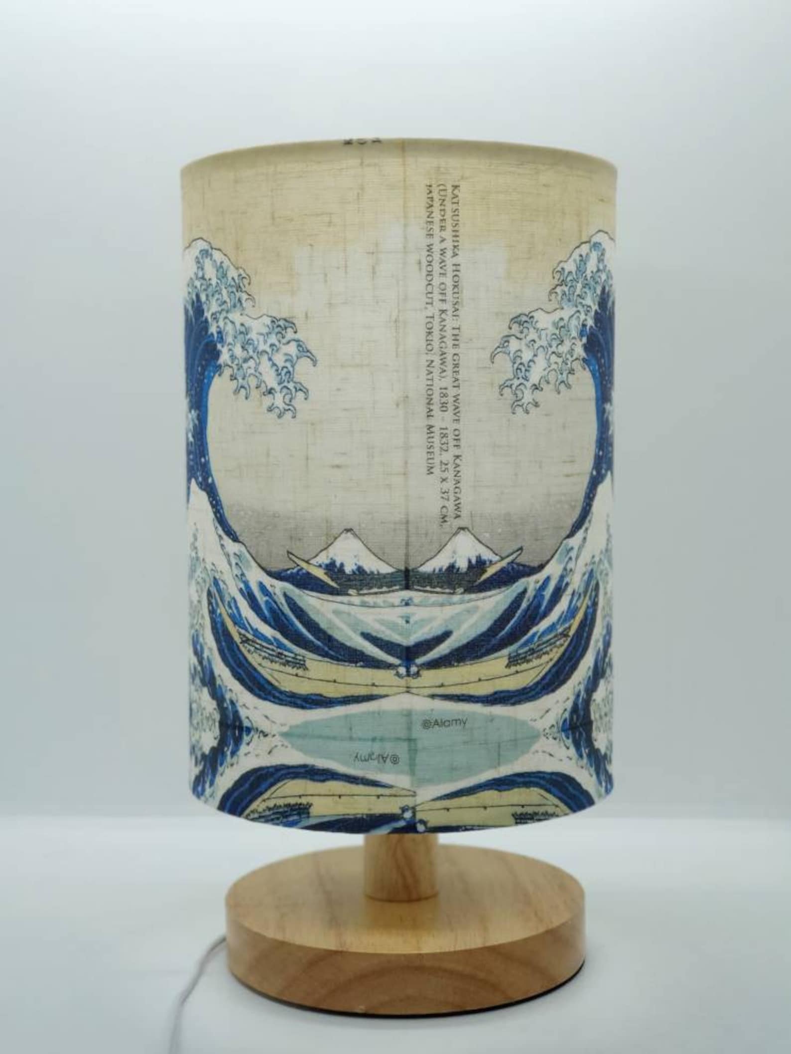 Hokusai Wave Table Lamp: Japanese Art Decoupage USB Night Light - Etsy