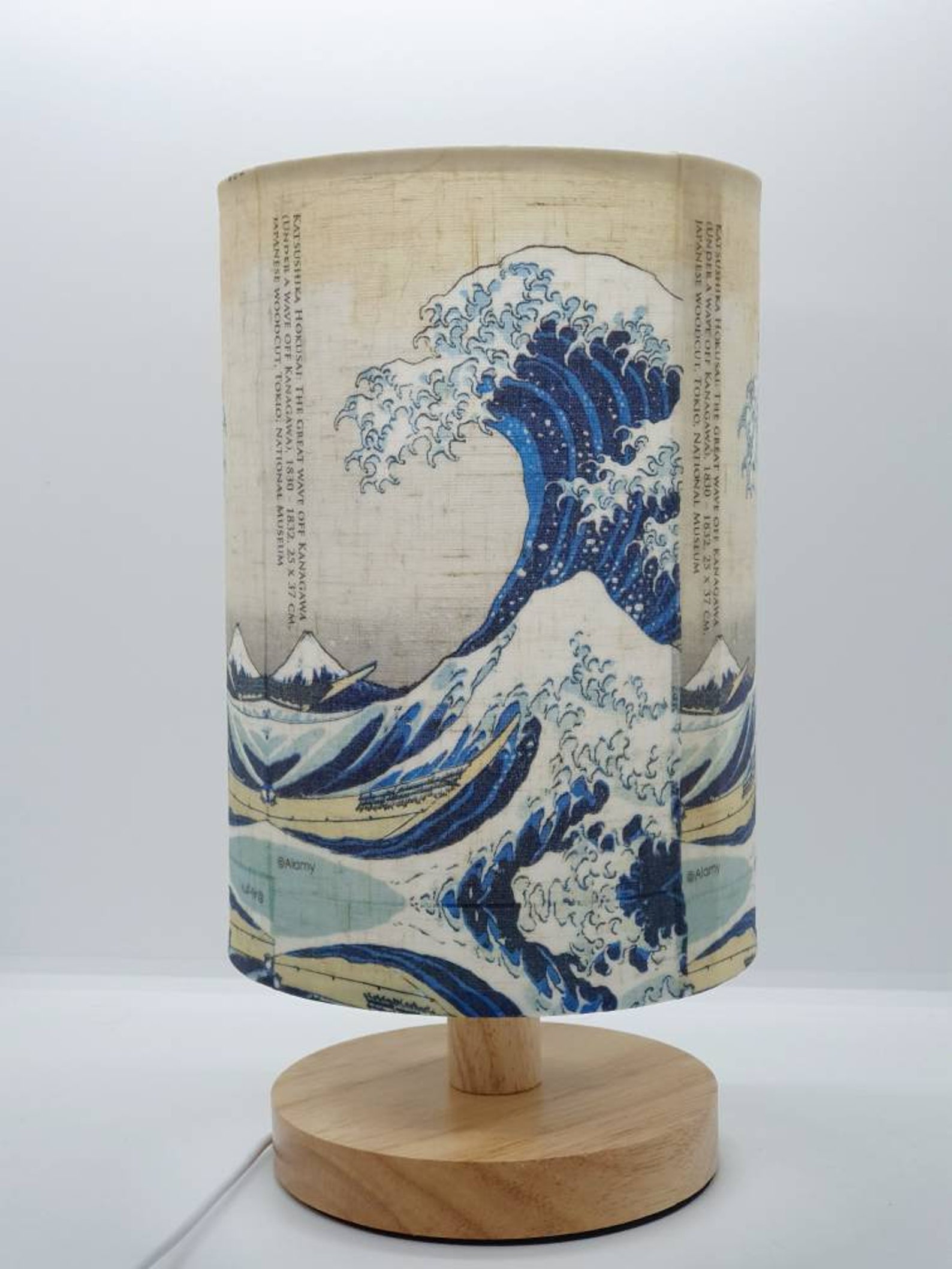 Hokusai Wave Table Lamp: Japanese Art Decoupage USB Night Light - Etsy