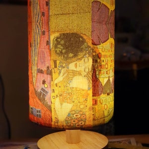 USB Klimt the Kiss Decoupage Table Lamp Design Home Decor Bedside Night ...