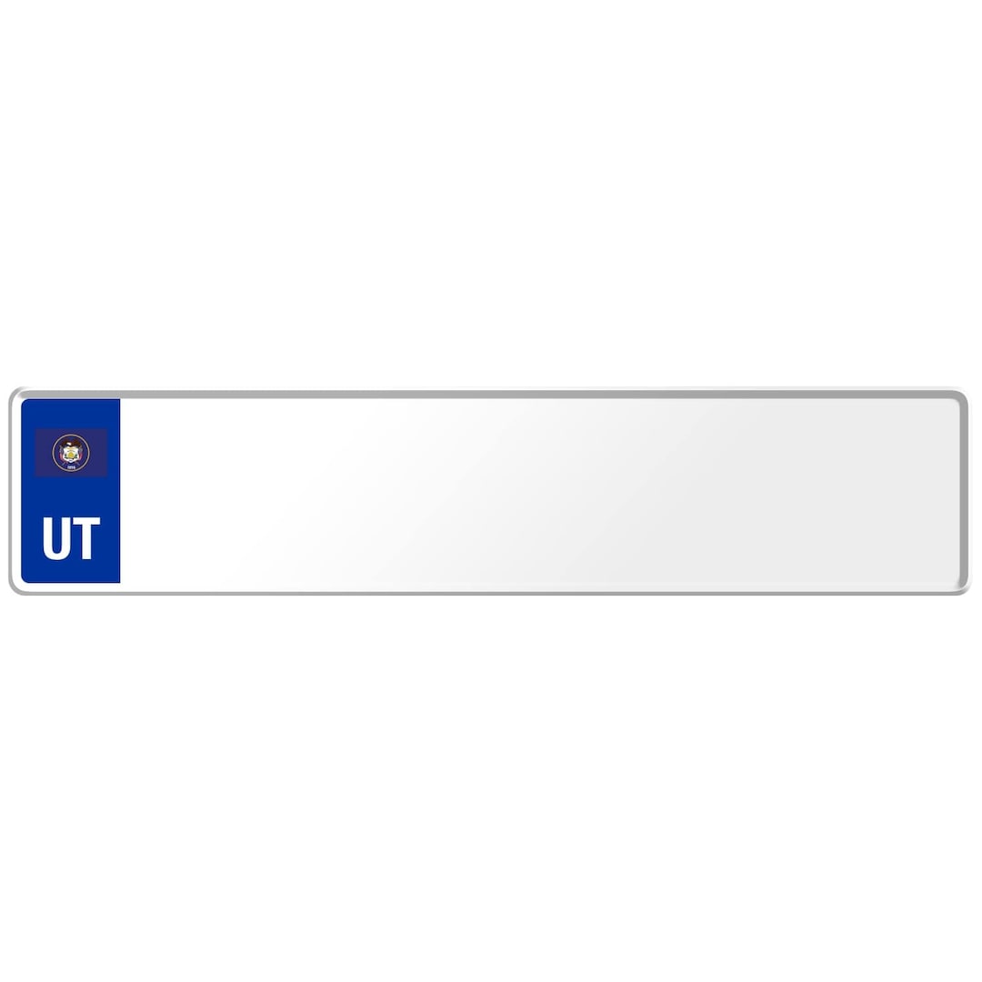 Utah UT Euro European License Plate Custom Number Plate Embossed ...