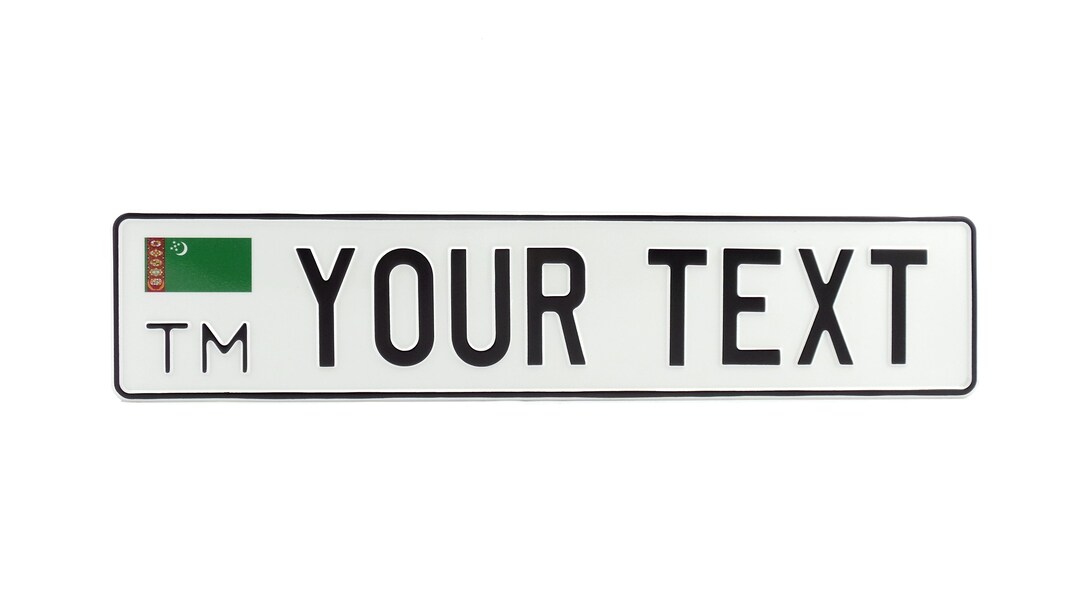 Turkmenistan Euro European License Plate Custom Number Plate Embossed ...