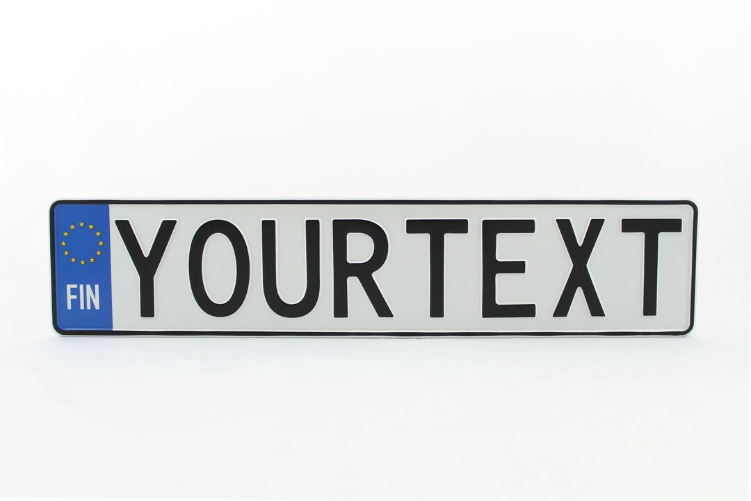 Finland FIN Euro European License Plate Custom Number Plate Embossed ...