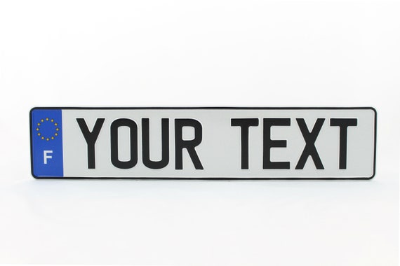 France F Euro European License Plate Custom Number Plate - Etsy