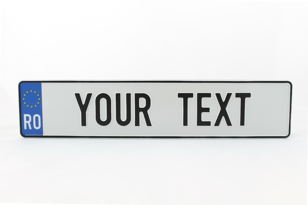Romania RO Euro European License Plate Custom Number Plate Embossed ...