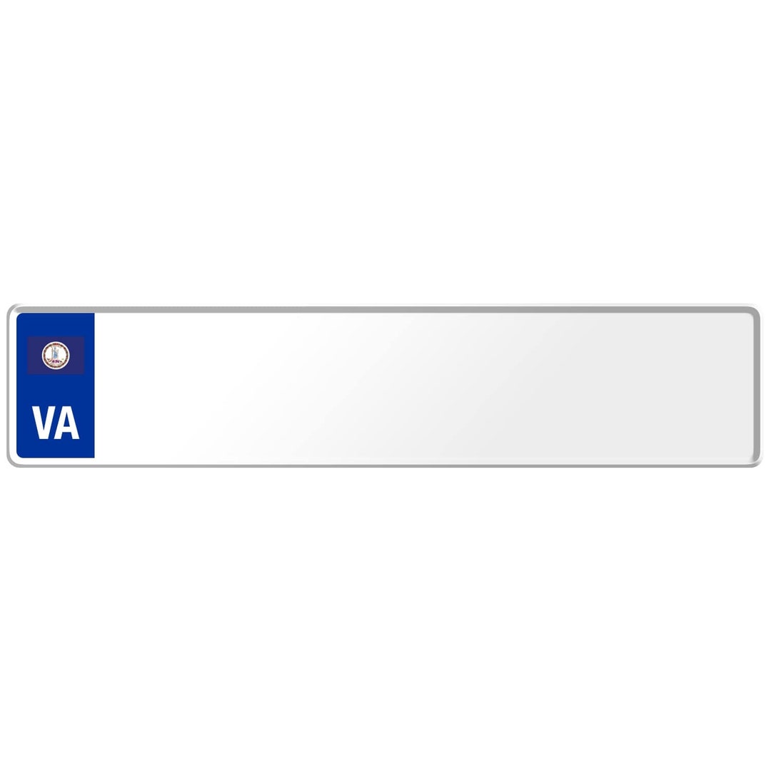 Virginia VA Euro European License Plate Custom Number Plate Embossed ...