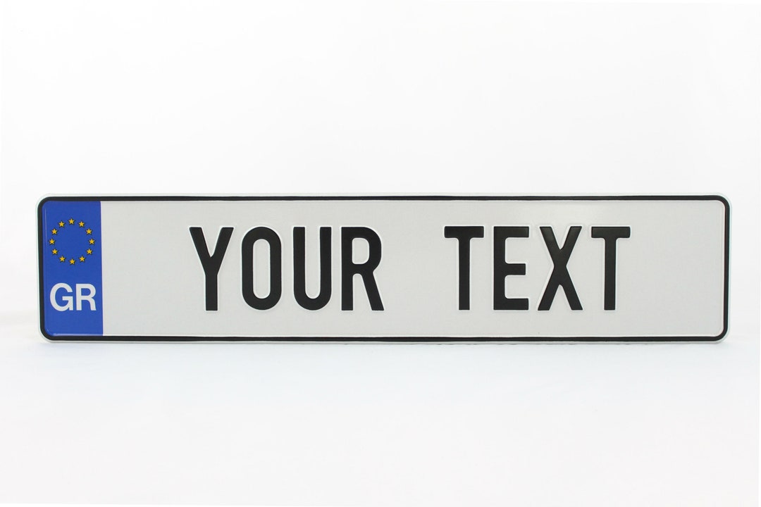 Greece GR Euro European License Plate Custom Number Plate Embossed ...