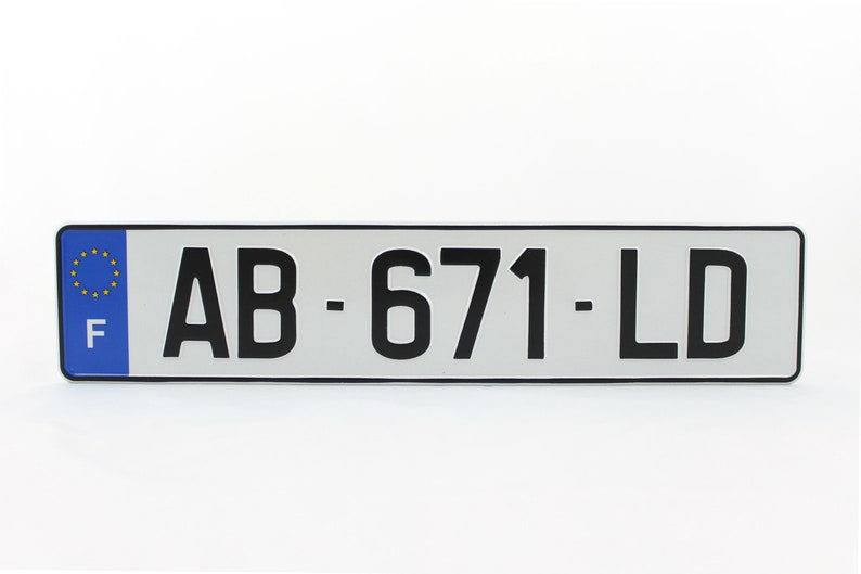 France F Euro European License Plate Custom Number Plate Embossed ...