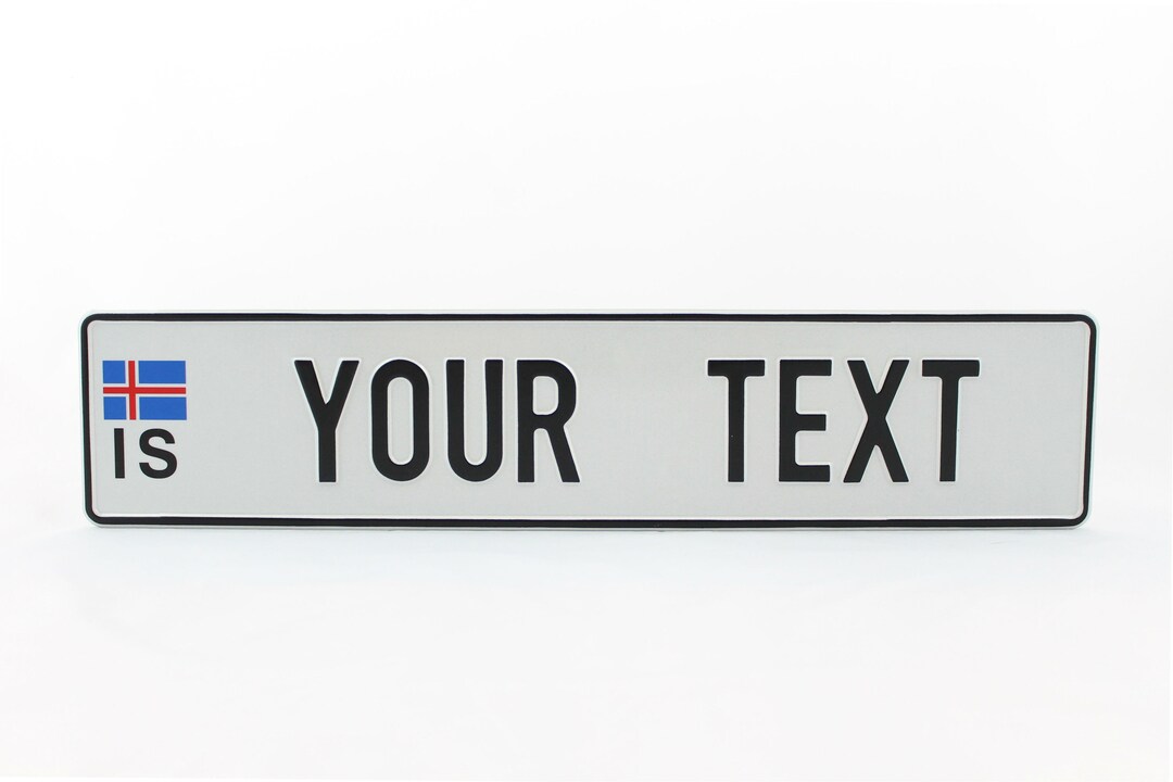 Iceland IS Euro European License Plate Custom Number Plate Embossed ...