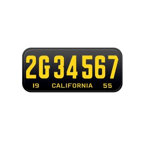 1955 California Old Vintage Retro US USA License Plate Custom Number ...