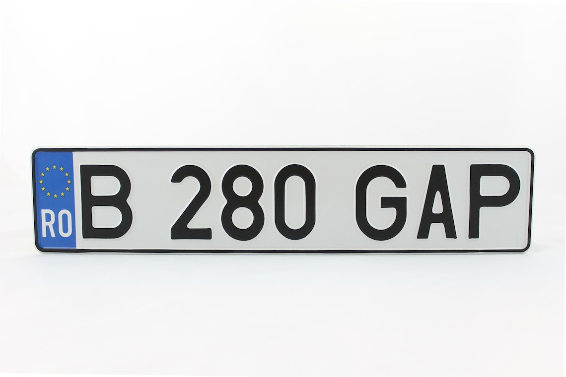 Romania RO Euro European License Plate Custom Number Plate Embossed ...