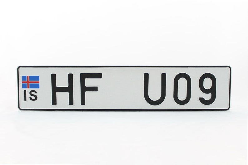 Iceland IS Euro European License Plate Custom Number Plate Embossed ...