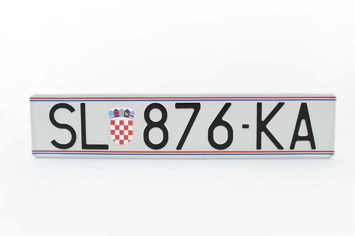 Croatia HR Euro European License Plate Custom Number Plate | Etsy