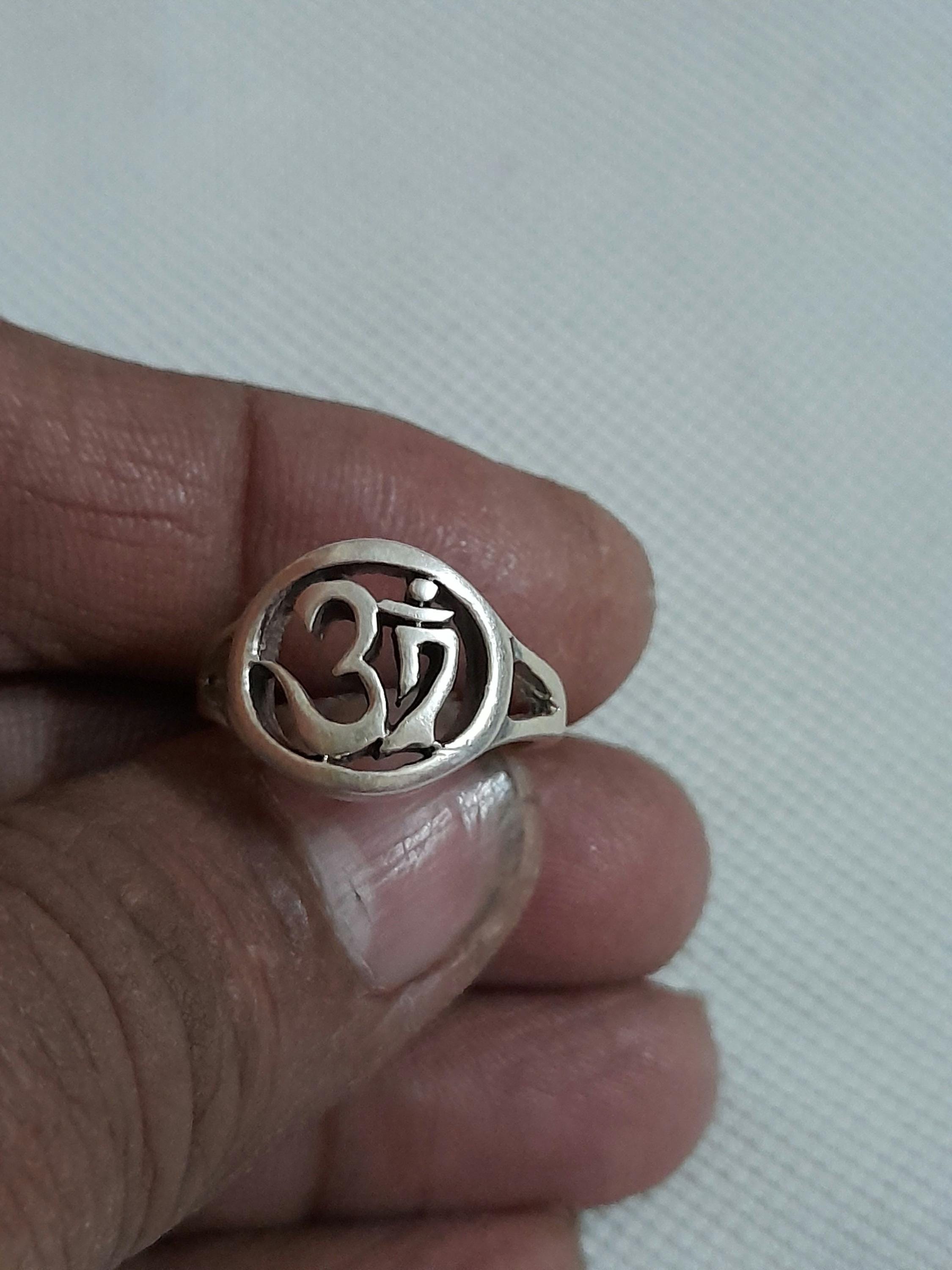Handmade Ring 92.5 Sterling Silver Ring Hindu Om Ring Hindu Mantra Ring ...