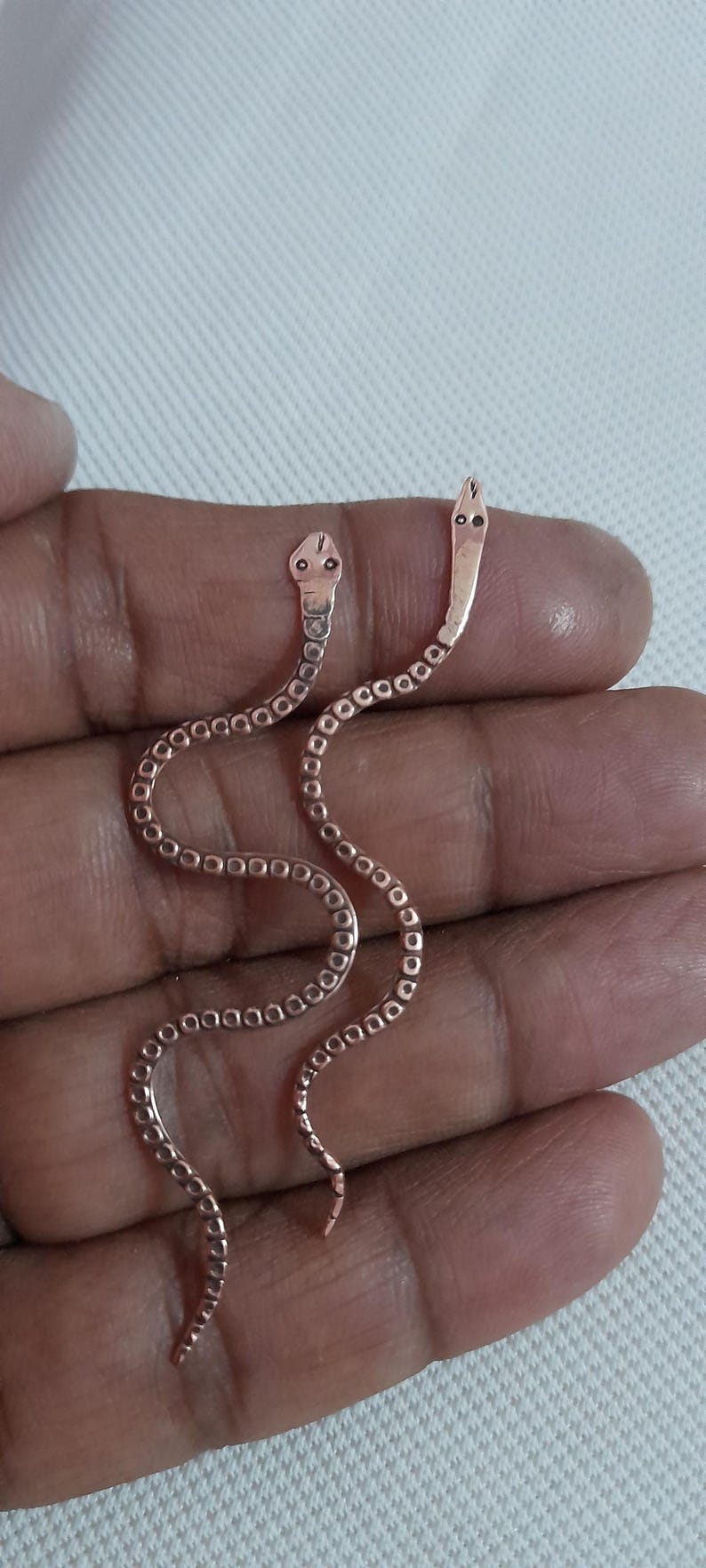 Handmade Pure Copper Snake Pair for Kaal Sarpa, Shiva, Naag Nagin Puja ...