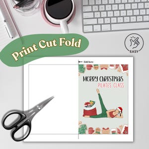 Merry Christmas Pilates Class Card – Funny Holiday Pilates Greeting for ...